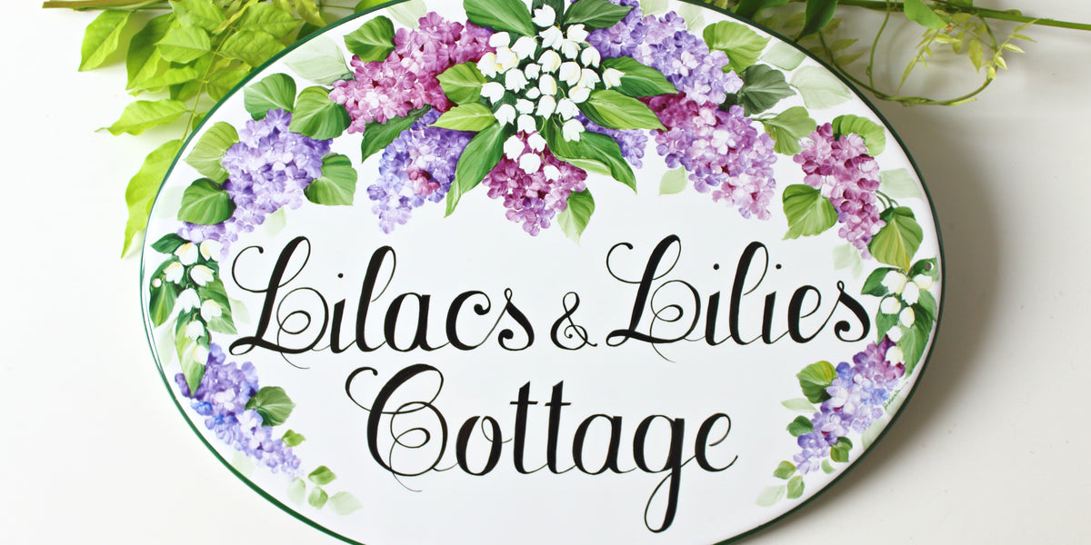 Personalized Cottage House Sign | Lilacs– Dipinto Ad Arte