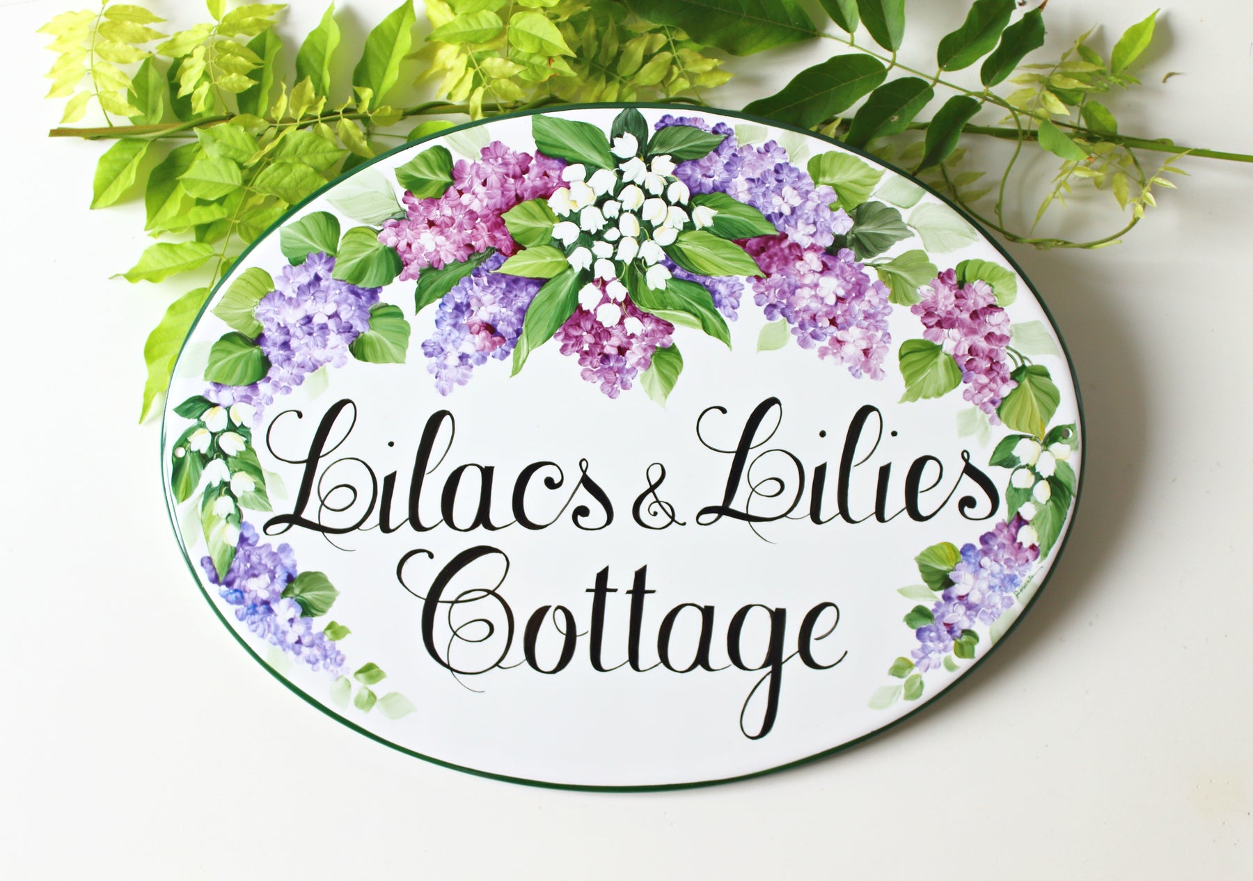 Personalized Cottage House Sign | Lilacs– Dipinto Ad Arte