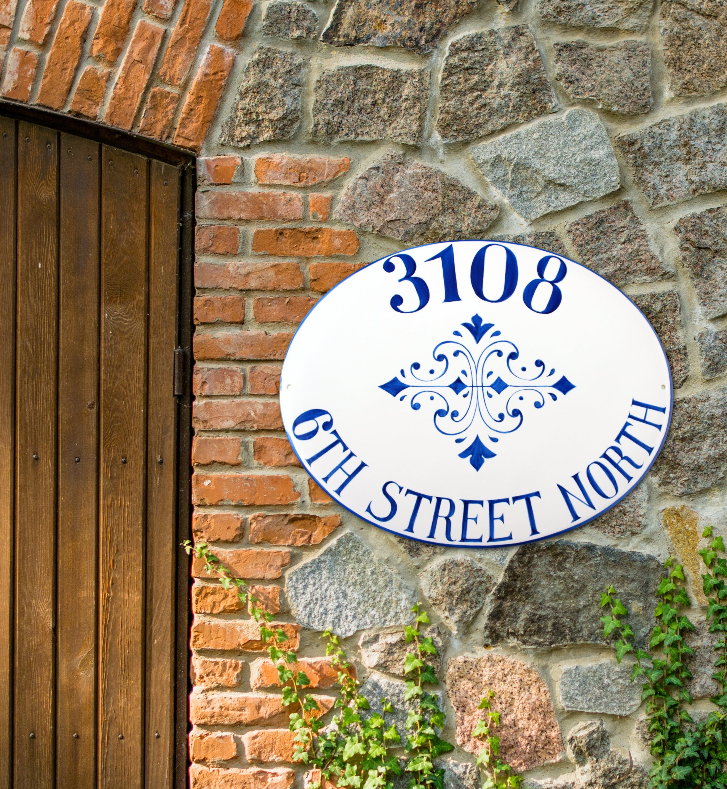 Blue House Number Sign | Hand Painted Ceramic Address Plaque– Dipinto ...