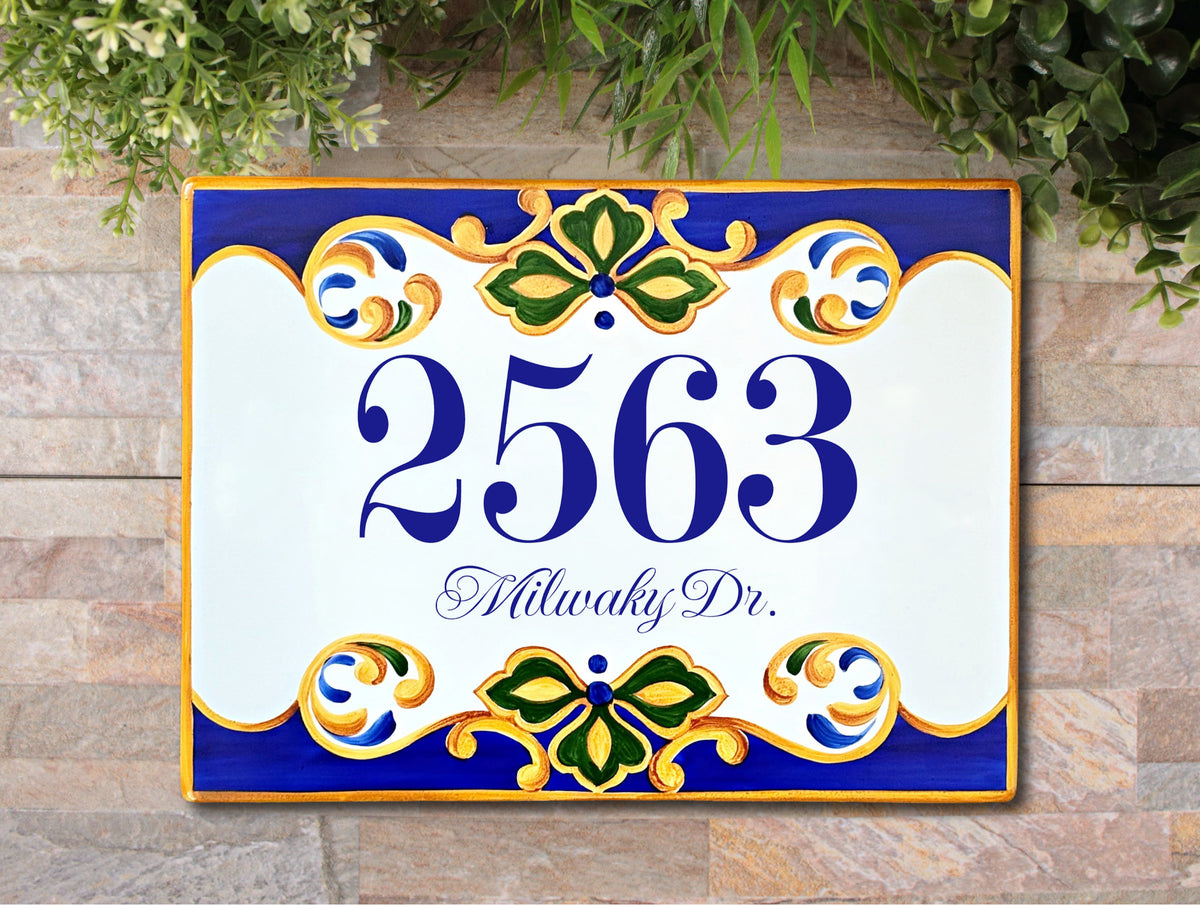 Custom house numbers tile | Talavera Design– DipintoAdArte