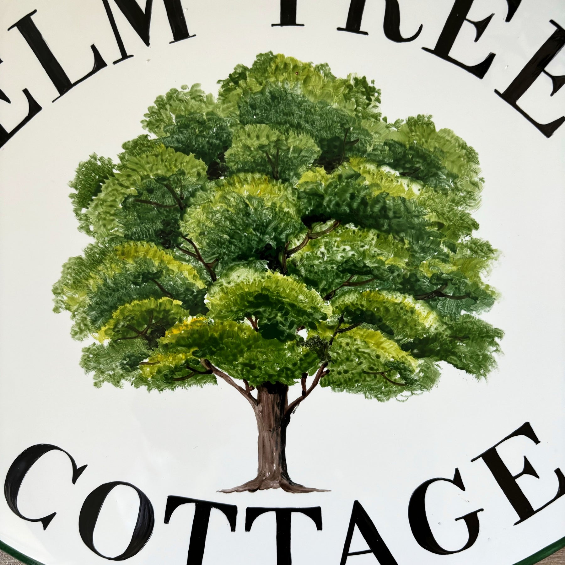 Personalized Cottage Sign with Elm Tree, Custom Name Plaque– DipintoAdArte