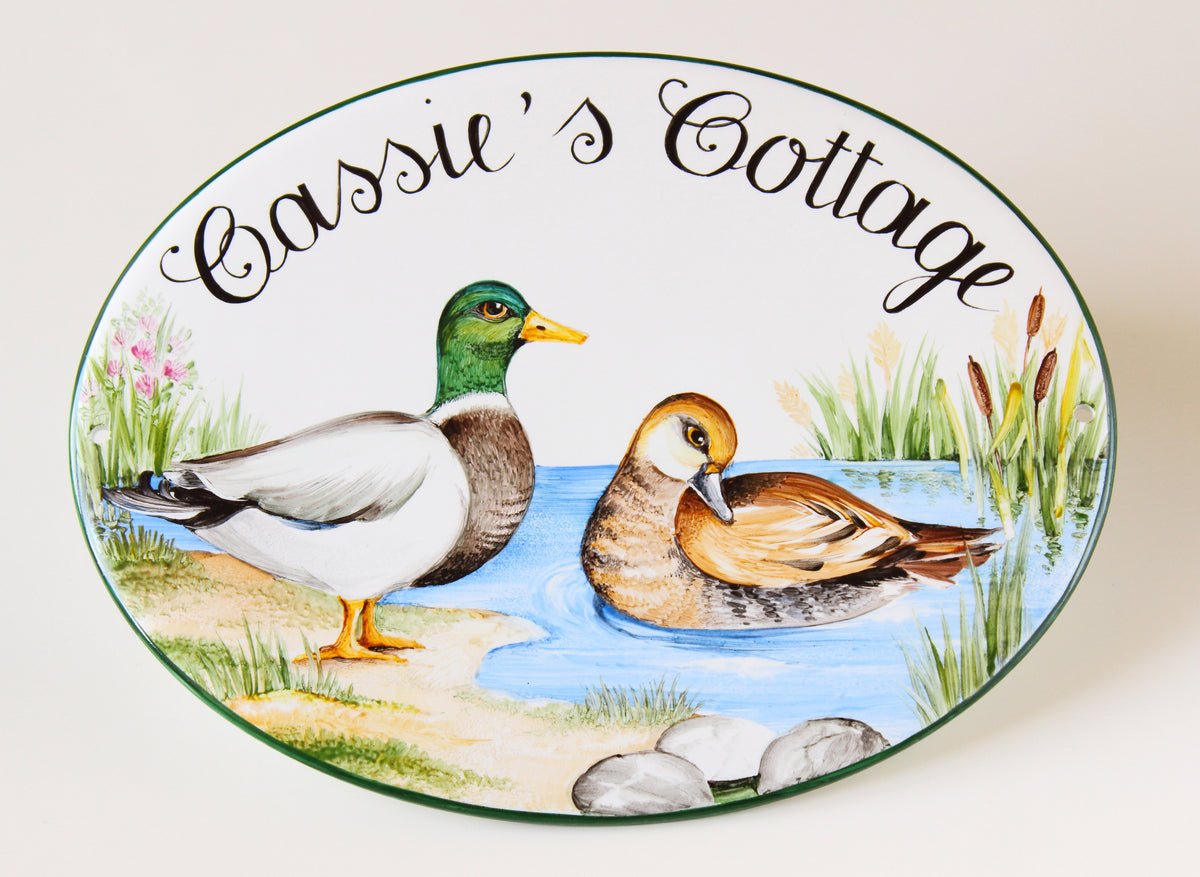 Custom Lake Sign hand Painted with Ducks | Welcome Plaque– DipintoAdArte