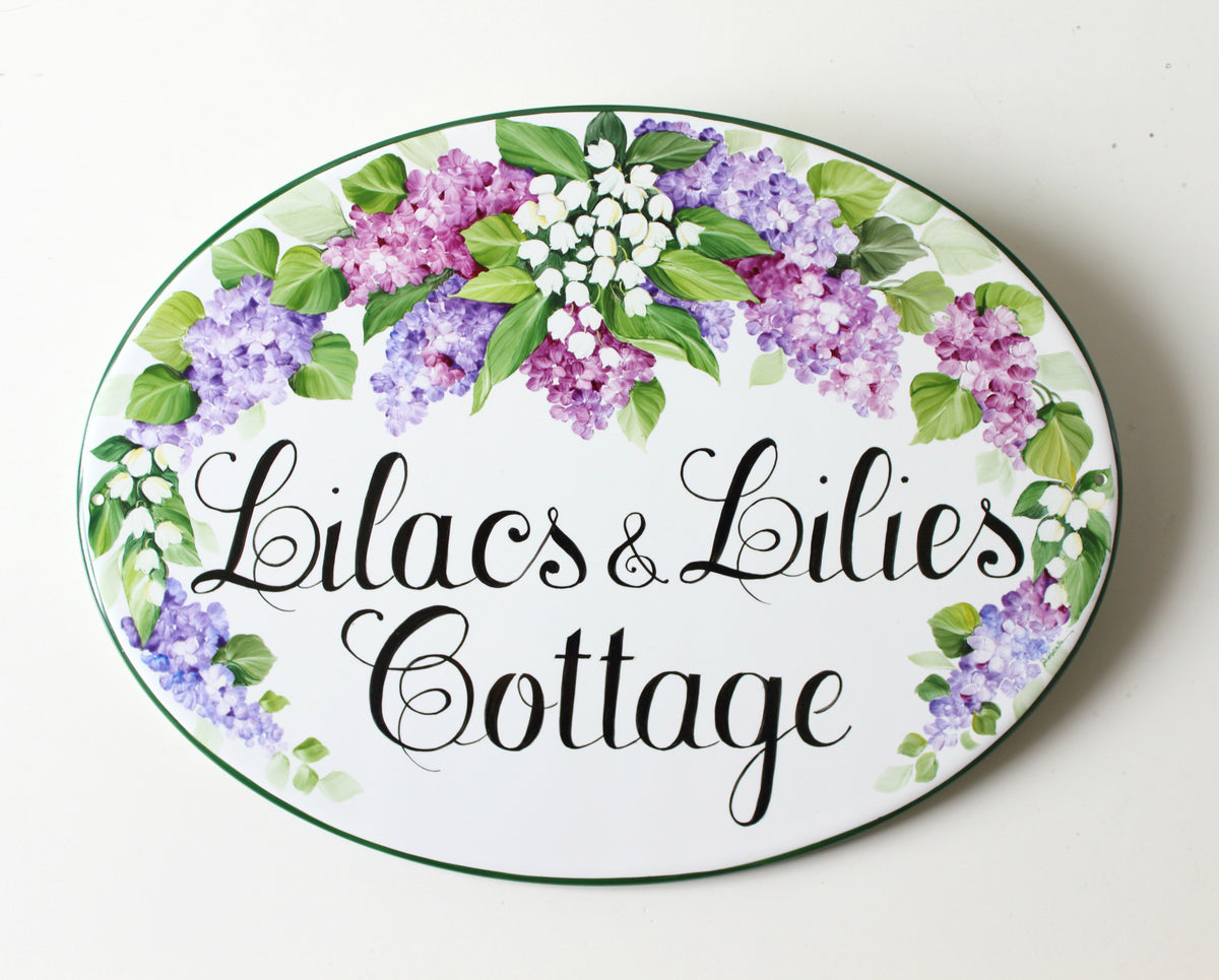 Personalized Cottage House Sign | Lilacs– Dipinto Ad Arte