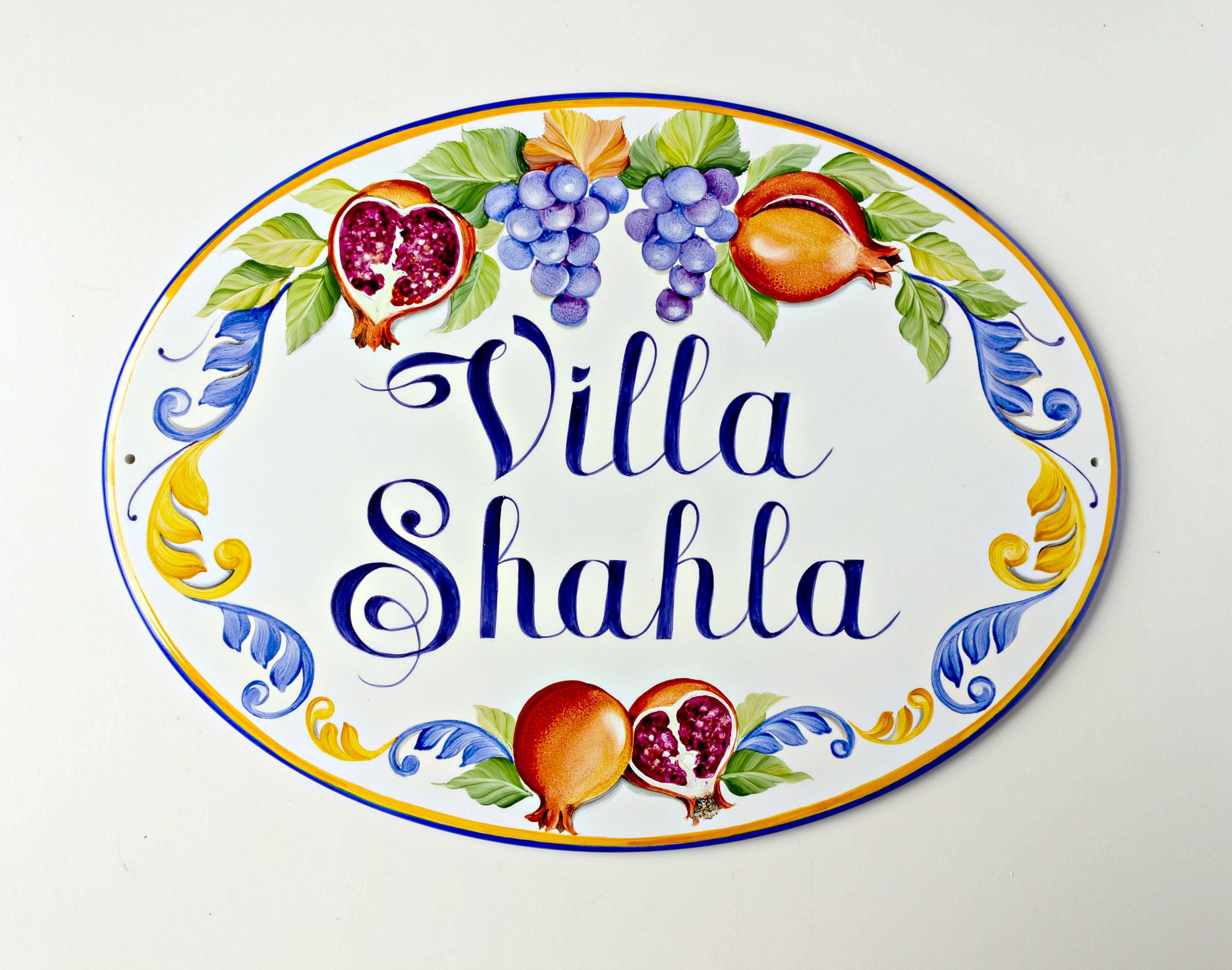 Custom House Sign with Pomegranate | Front Door Decor– DipintoAdArte