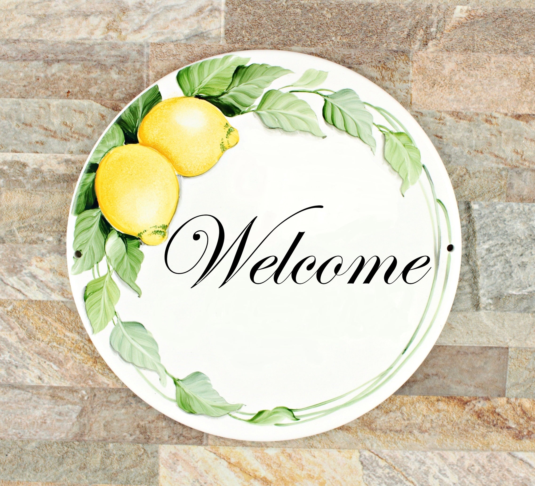 Personalized Family Name Sign with Lemons, Front Door Welcome Sign ...