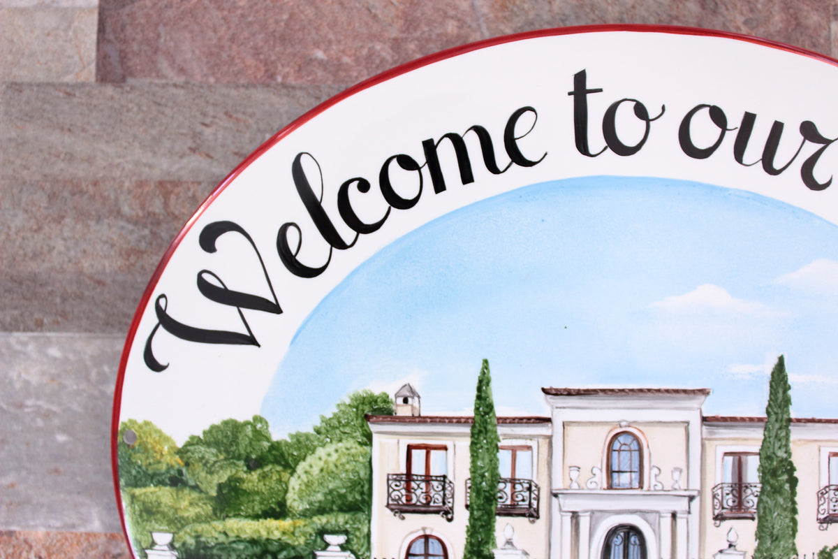 Welcome Sign with Custom Portrait | Outdoor Sign– DipintoAdArte